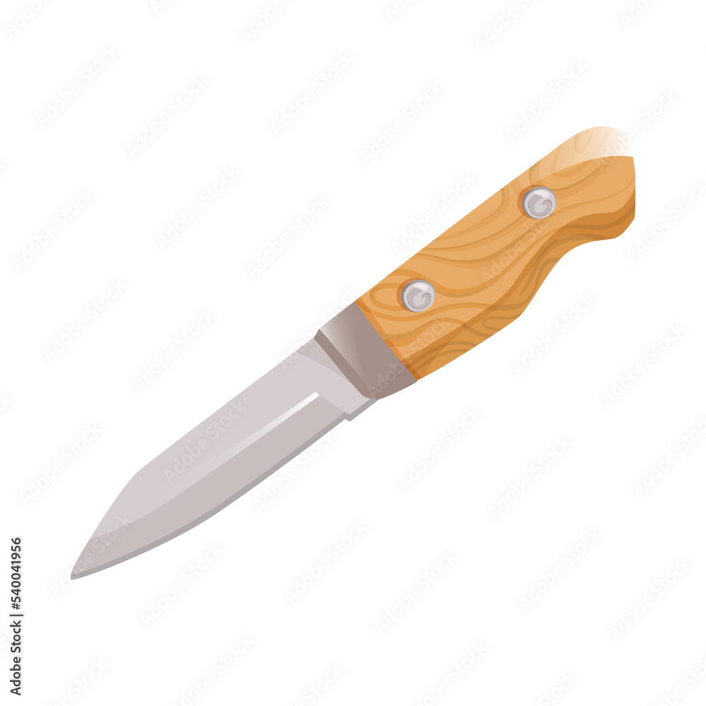 Small kitchen knife vector cartoon illustration. Sharp paring knife for ...