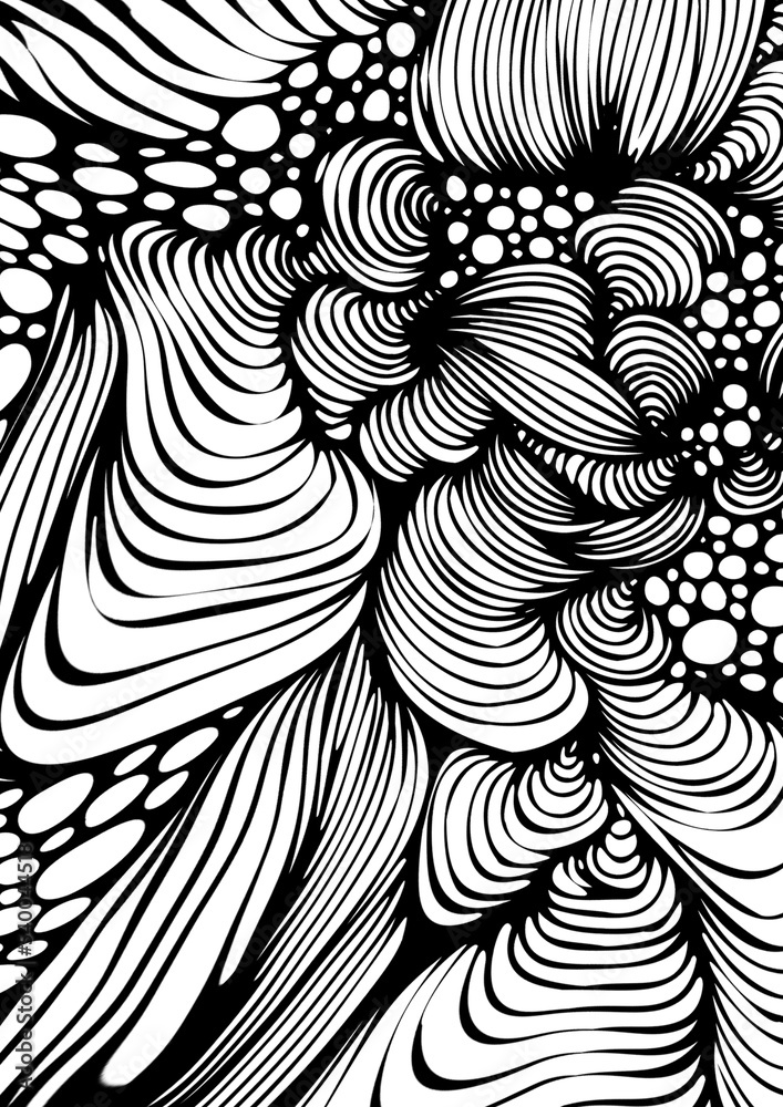 Abstract pattern, wave background. Linear pattern. Monochrome stripes ...