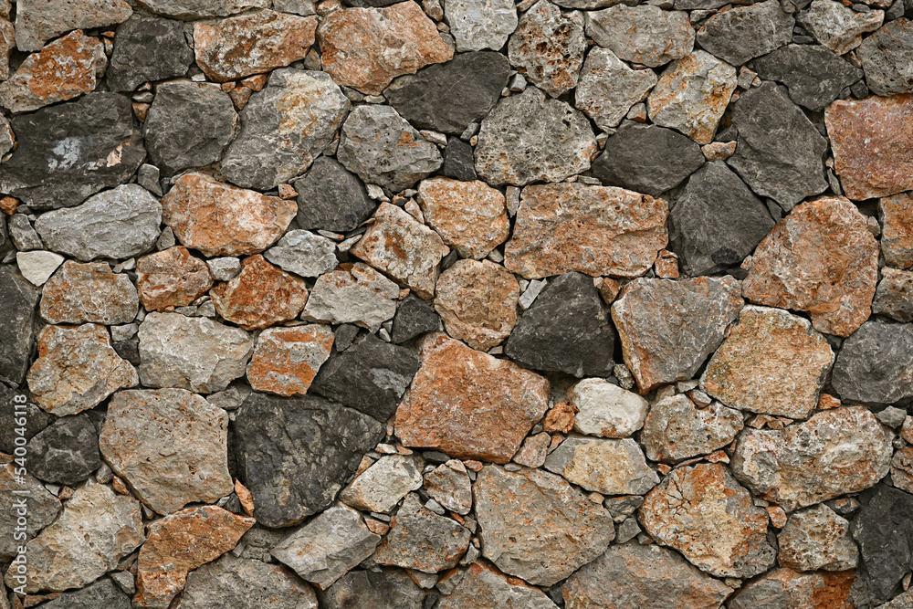 Fondo con detalle y textura de pared rustica de piedras en tonos ...