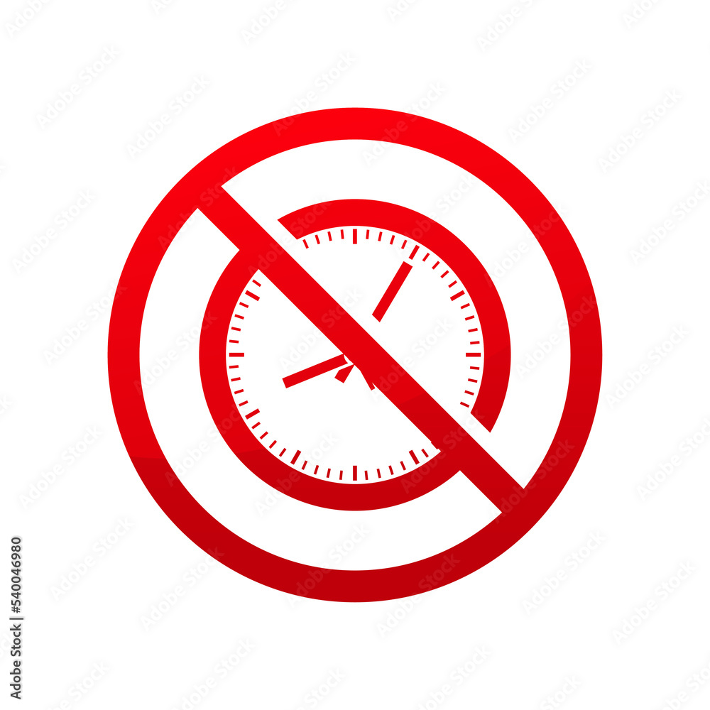 No time sign isolated on white background Stock Illustration | Adobe Stock