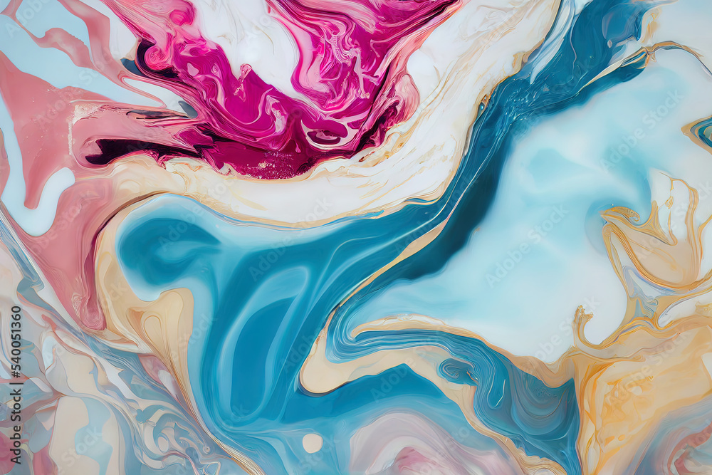 Liquid colorful melted iron. Molten chrome. Abstract background. 3D ...