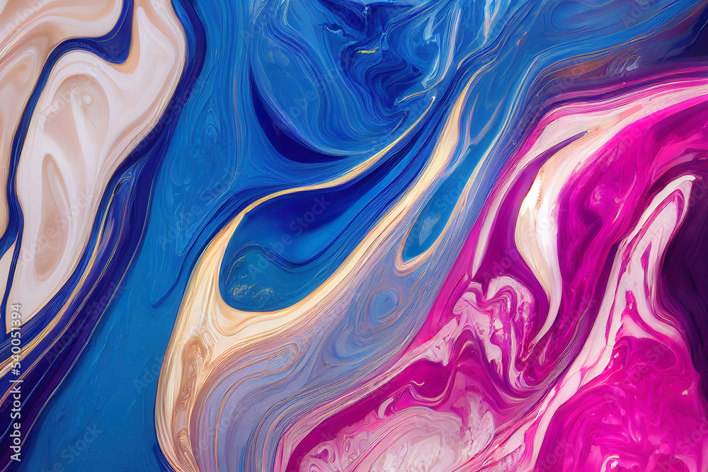 Liquid colorful melted iron. Molten chrome. Abstract background. 3D ...