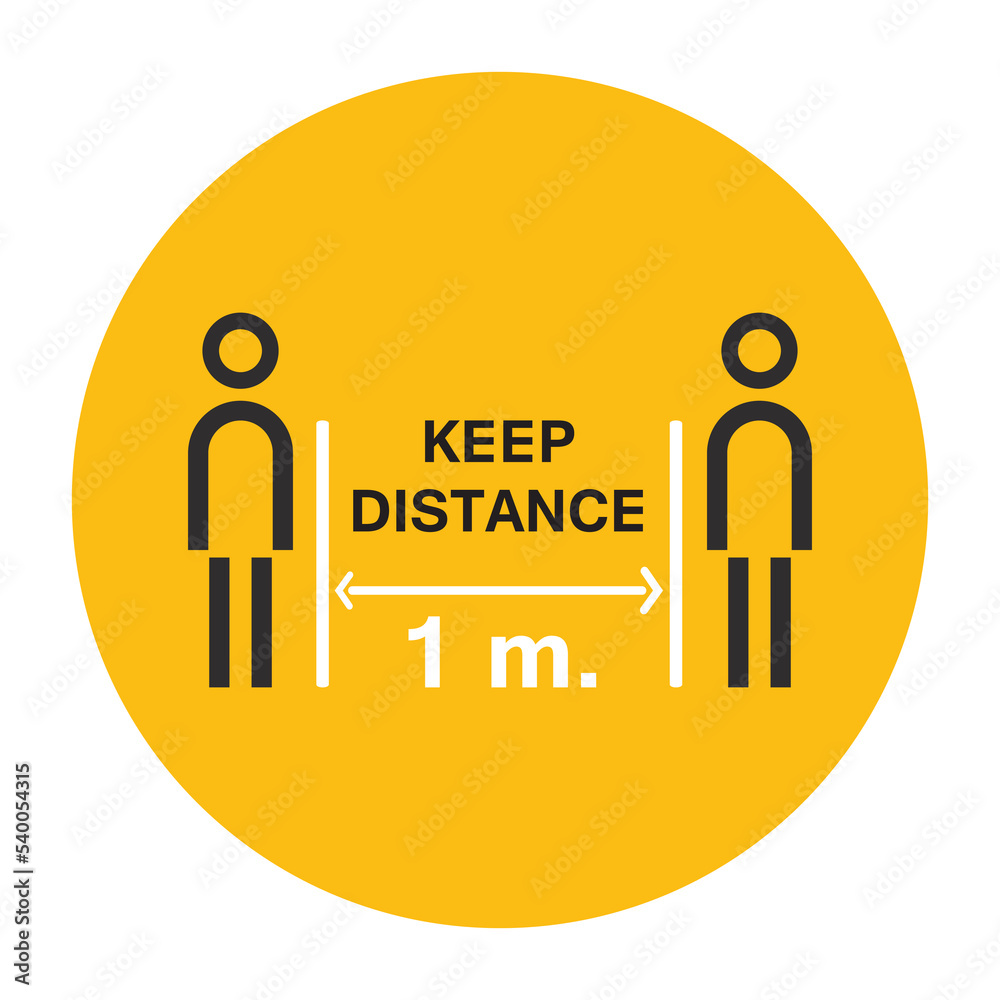 Keep distance stop Covid-19 signage simple icon Stock Vector | Adobe Stock