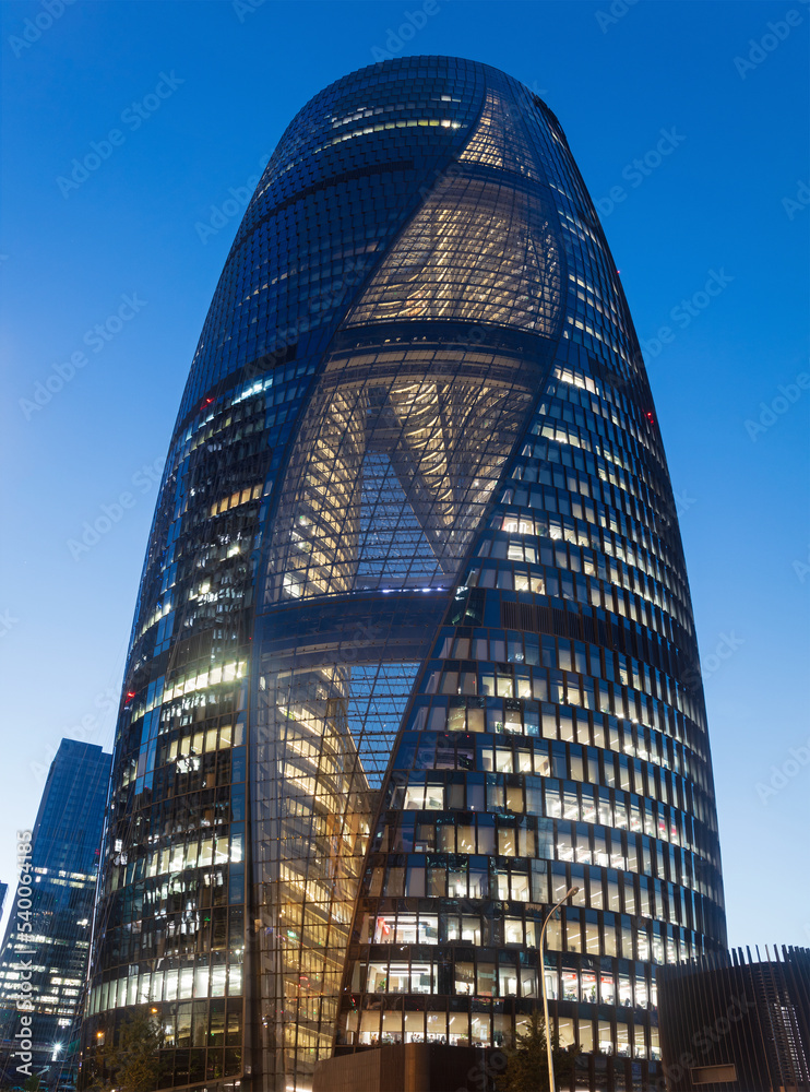 BEIJING, CHINA - SEPTEMBER 20, 2022: Leeza SOHO at night. Leeza SOHO ...