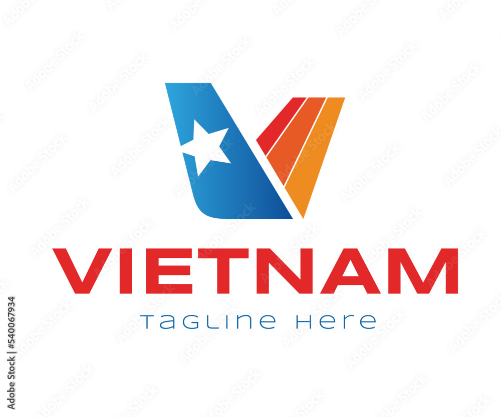 Abstract Wing with star icon logo. Lac bird wing symbol stylized ...