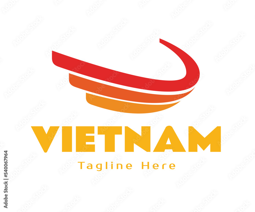 Wing logo design, abstract curve of wing stylized. Vietnamese culture ...