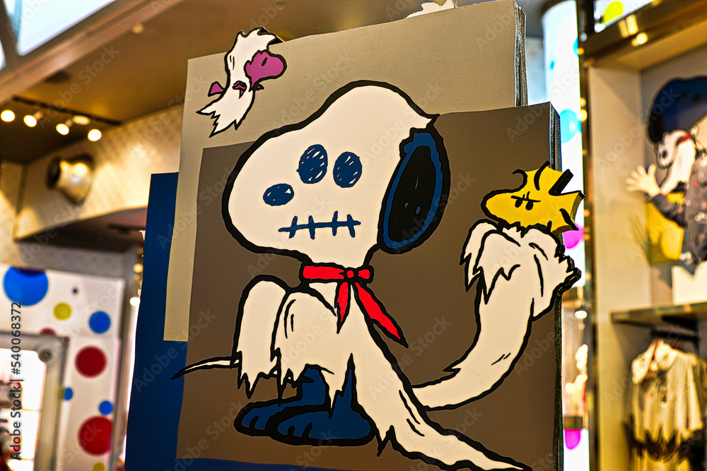 Osaka, Japan - Oct 21, 2022: Souvenir of Snoopy's merchandise at ...