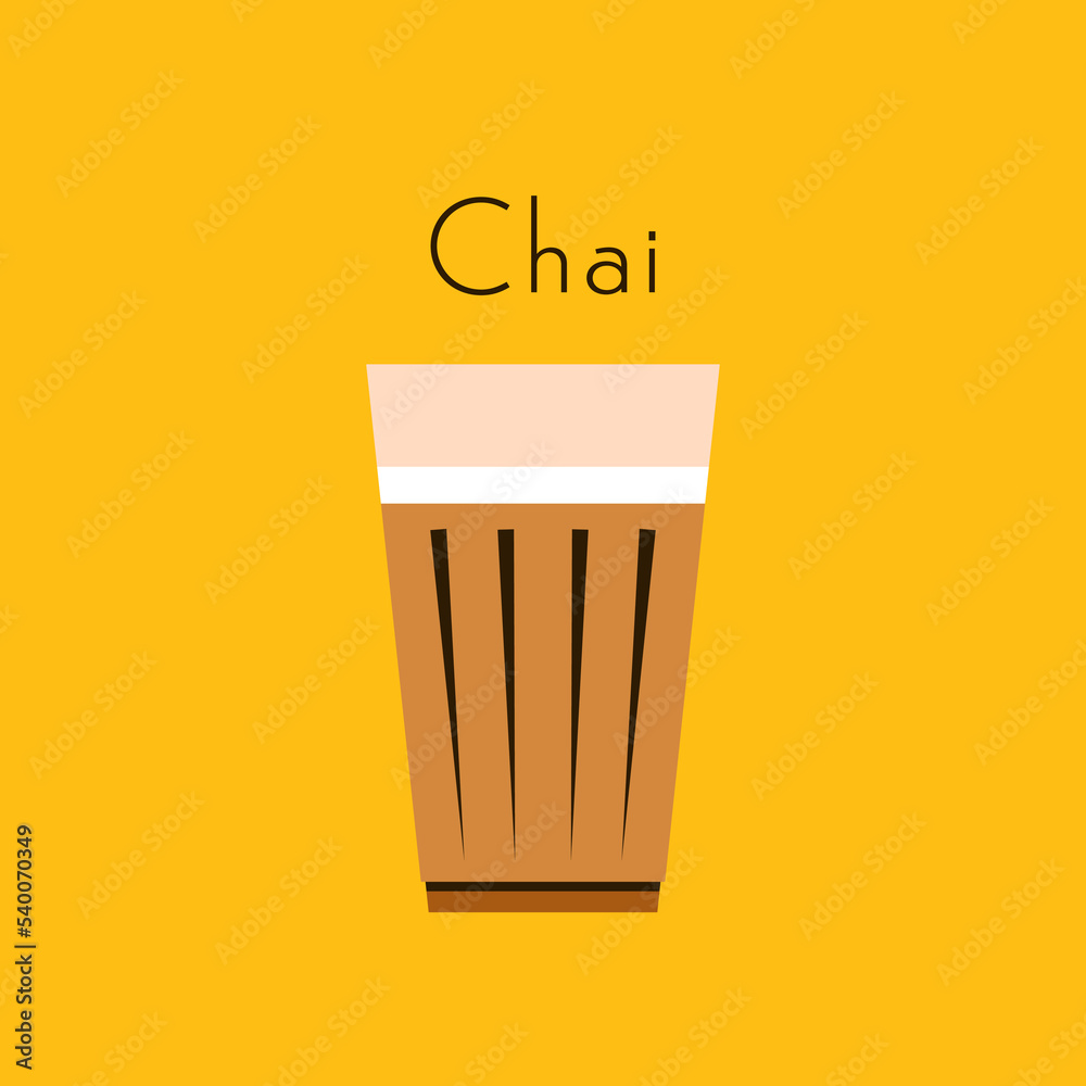 Chai logo design. Karak Milk Chai Illustration On Organic Background ...