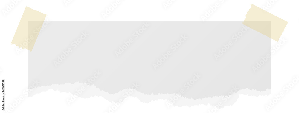 Poster Ripped paper stripe fixed with tape. Realistic blank mockup ...