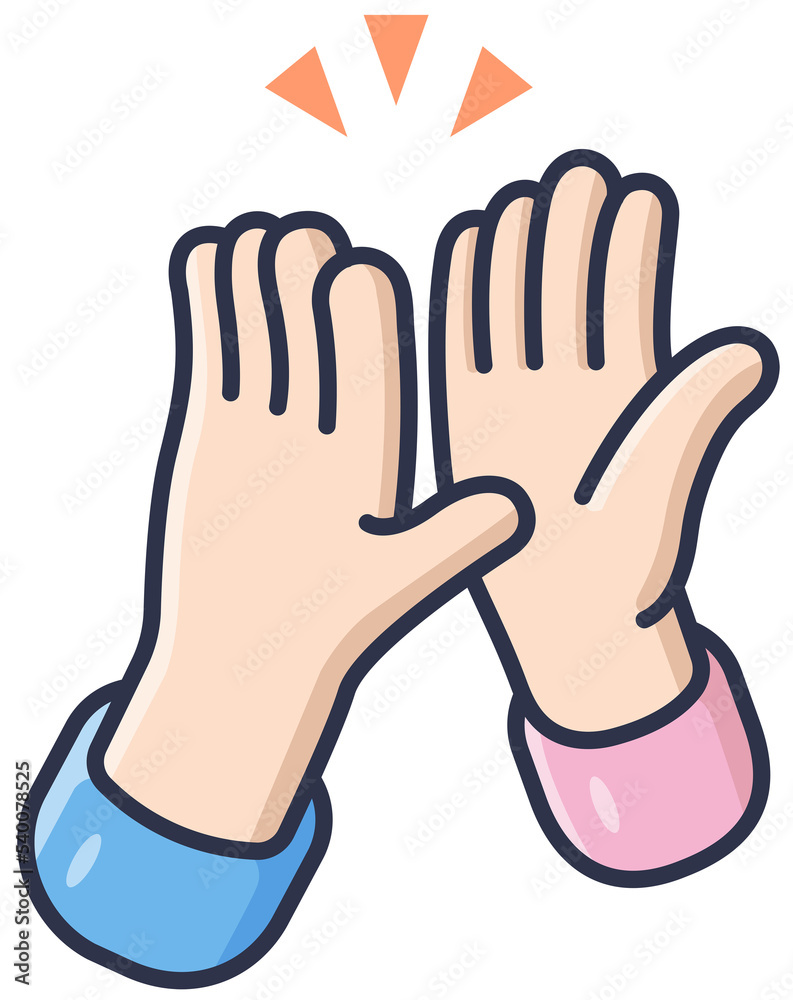 Hand gestures High five hands, friendly greetings to friendly partners ...