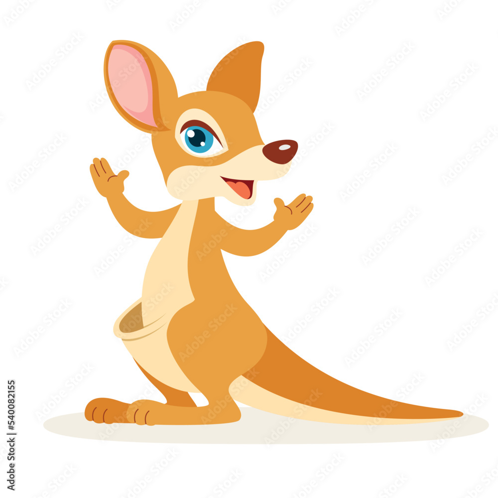 Cartoon Illustration Of A Kangaroo Stock Vector | Adobe Stock