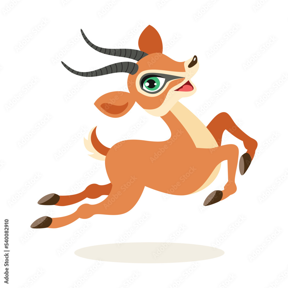 Cartoon Illustration Of An Antelope Stock Vector | Adobe Stock