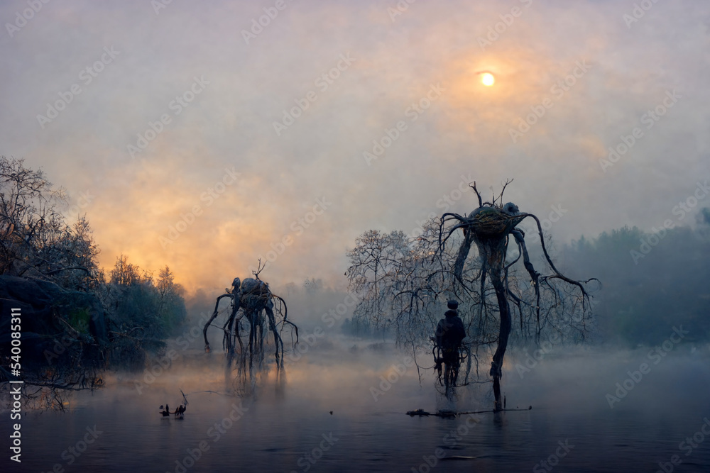 Post apocalyptic world ruled by aliens. Futuristic fantasy. Horrible ...