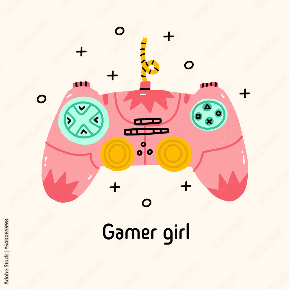 Old vintage retro game console electronic, cute funny vector ...
