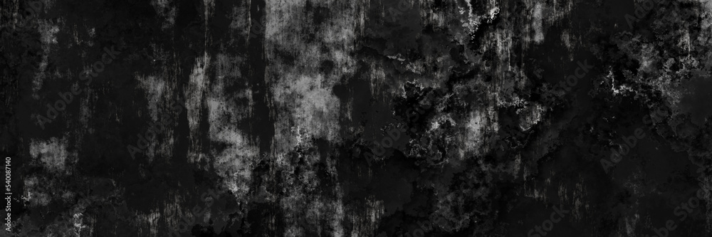 Old monochrome darer horror panoramic banner paper parchment design ...