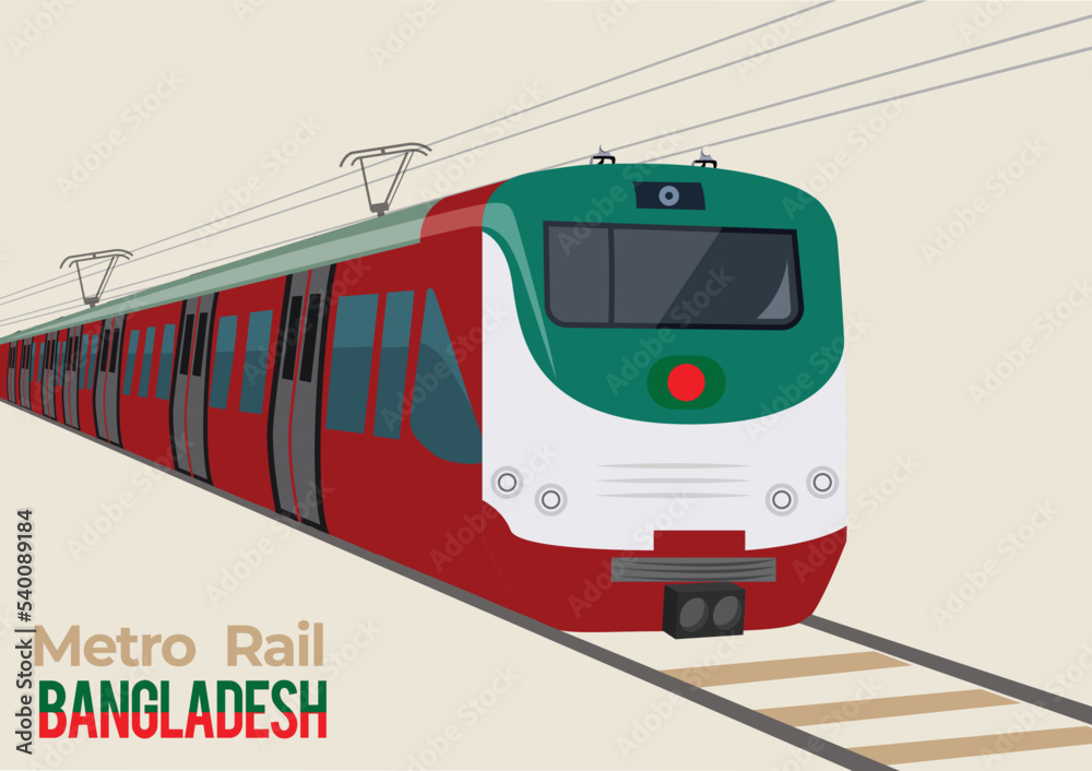 Metro rail of Bangladesh Stock Vector | Adobe Stock