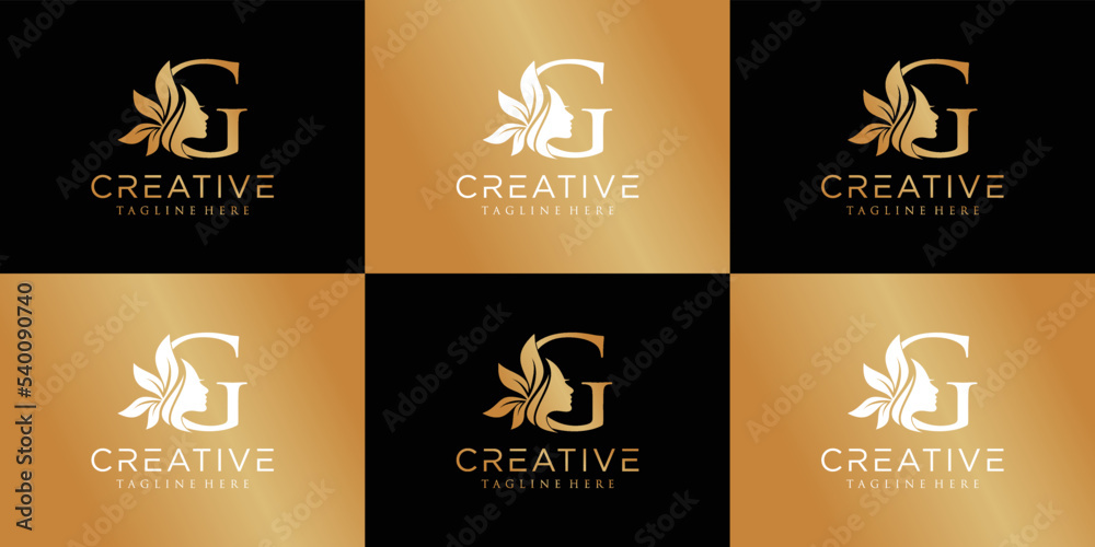 Letter G logo combination beauty logo icon Premium Vector Stock Vector ...