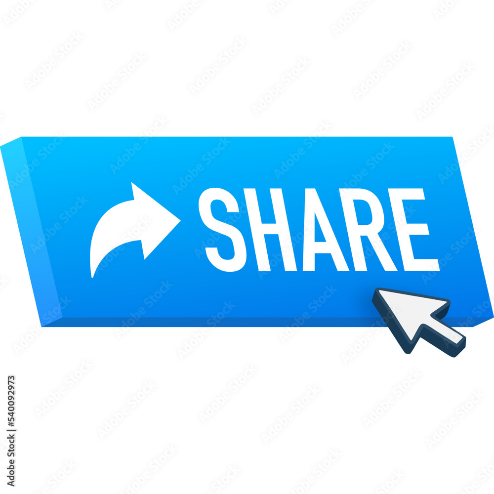 Share button, great design for any purposes. White background. Cartoon ...