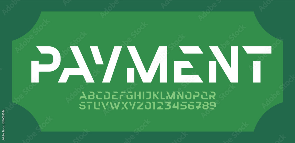 Abstract minimal alphabet font, typography technology for your designs ...