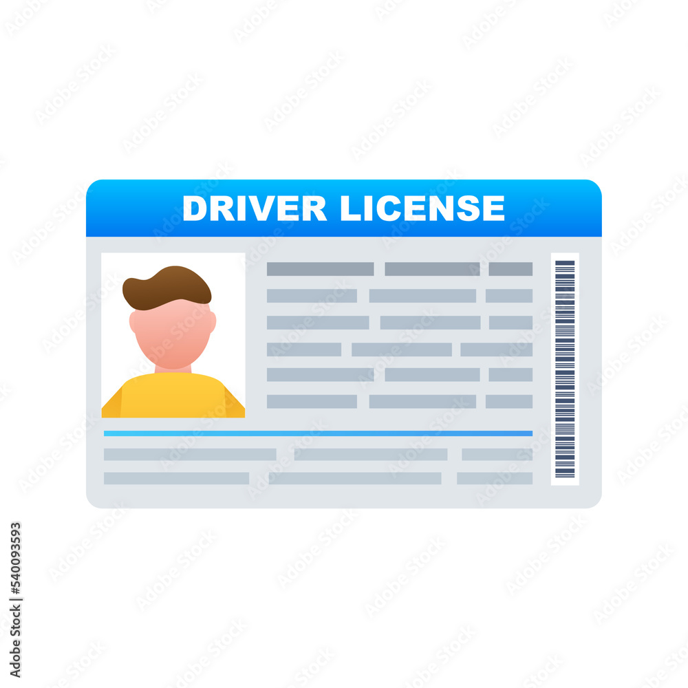 Man driver license plastic card template. Id card. Vector stock ...