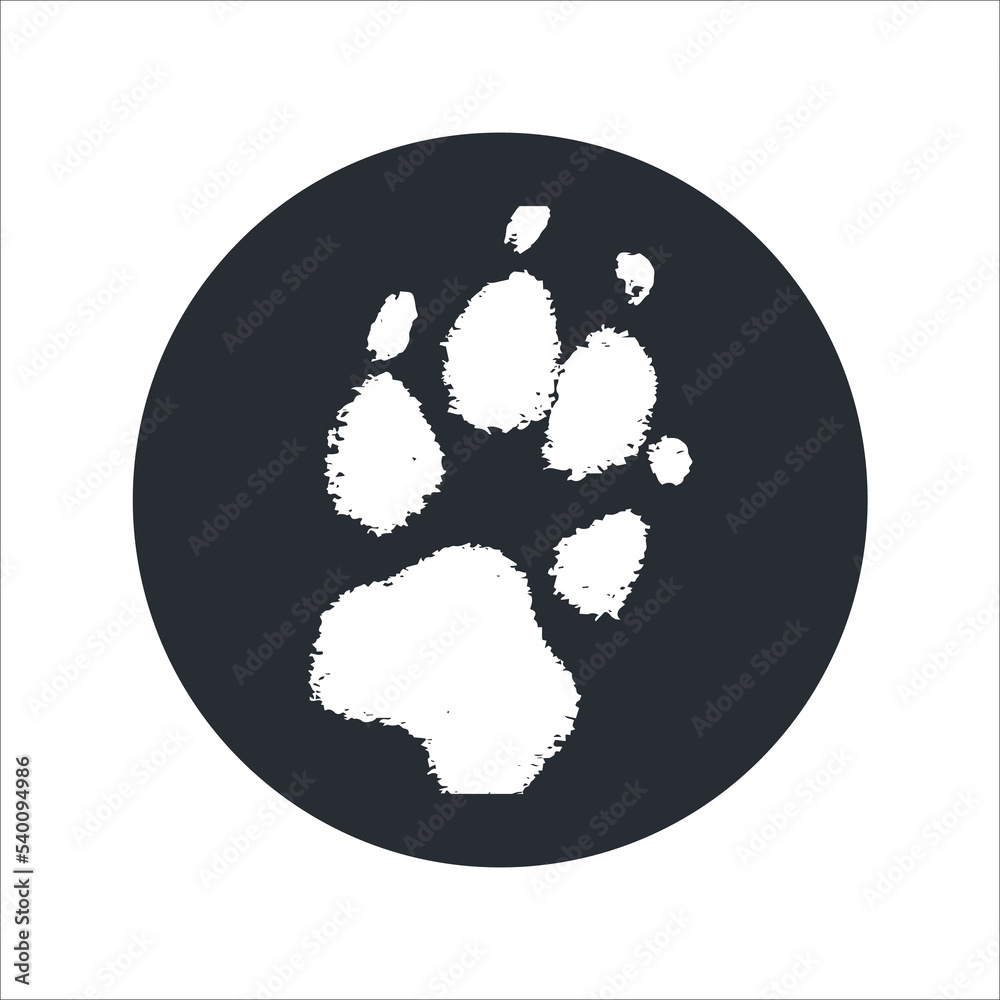 Fox paw footprint icon. Simple illustration of fox paw footprint vector ...