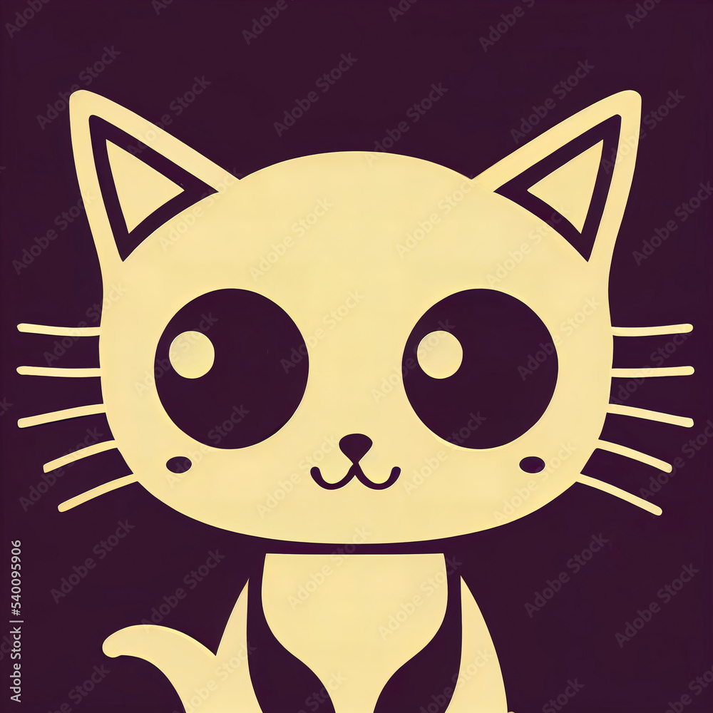 Cartoon cat character icon logo 3d illustrated Stock Illustration ...