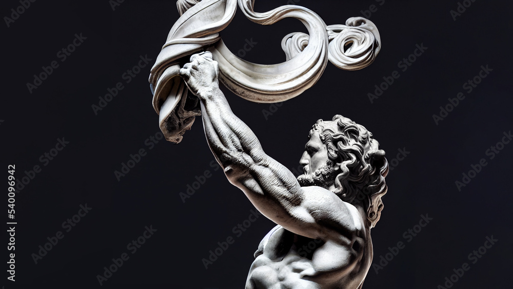 Illustration of a Renaissance marble statue of Hephaestus. He is the ...