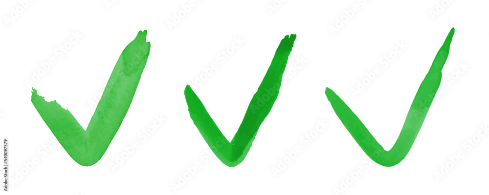 Watercolor check mark. Grunge check mark isolated on white background ...