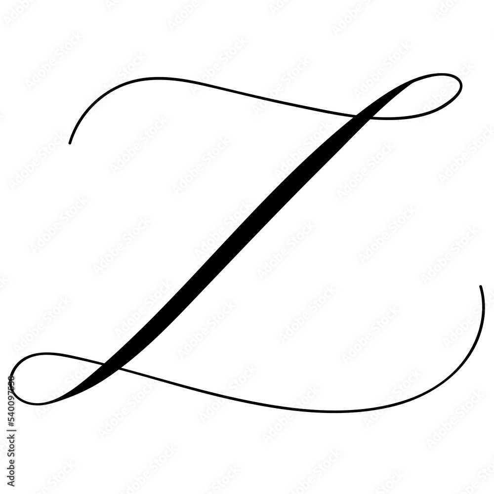 Hand drawn copperplate spenserian wedding alphabeth lettering "z ...