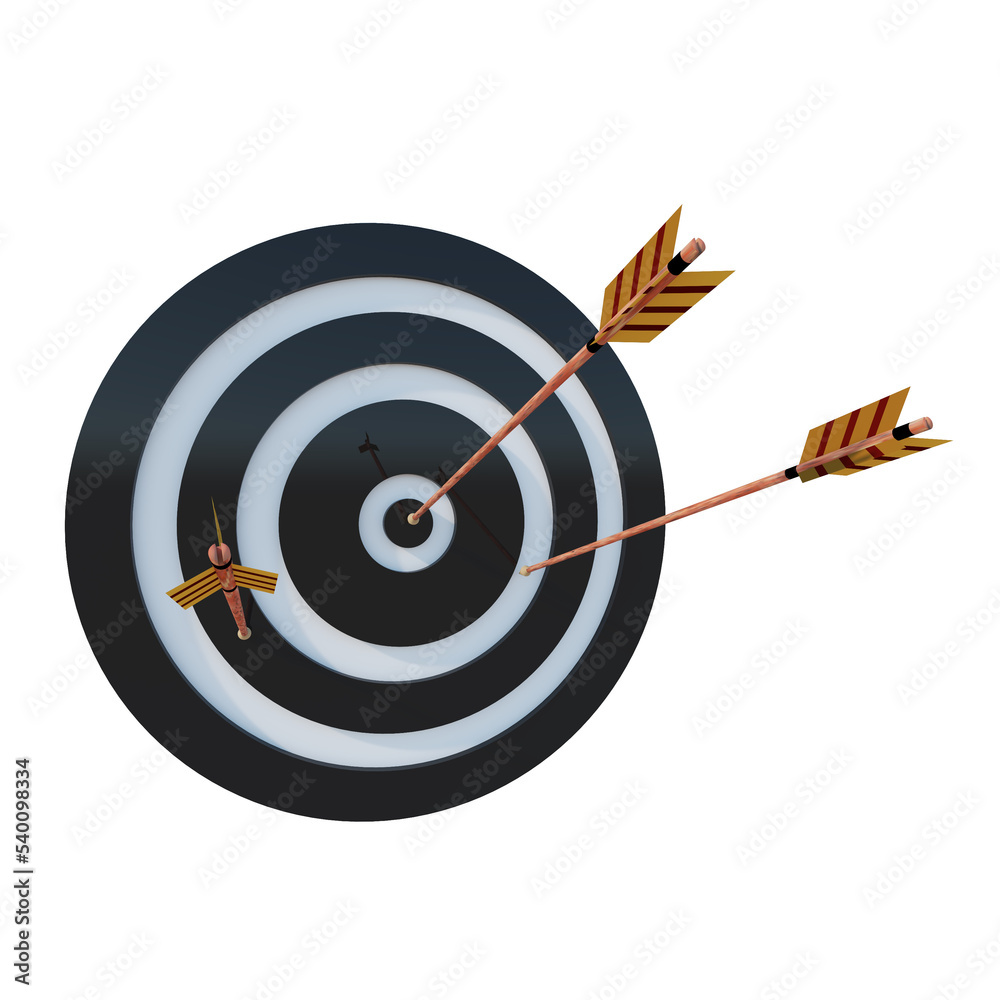 Darts Target Aim Vector Cartoon Illustration Vector Illustration Of