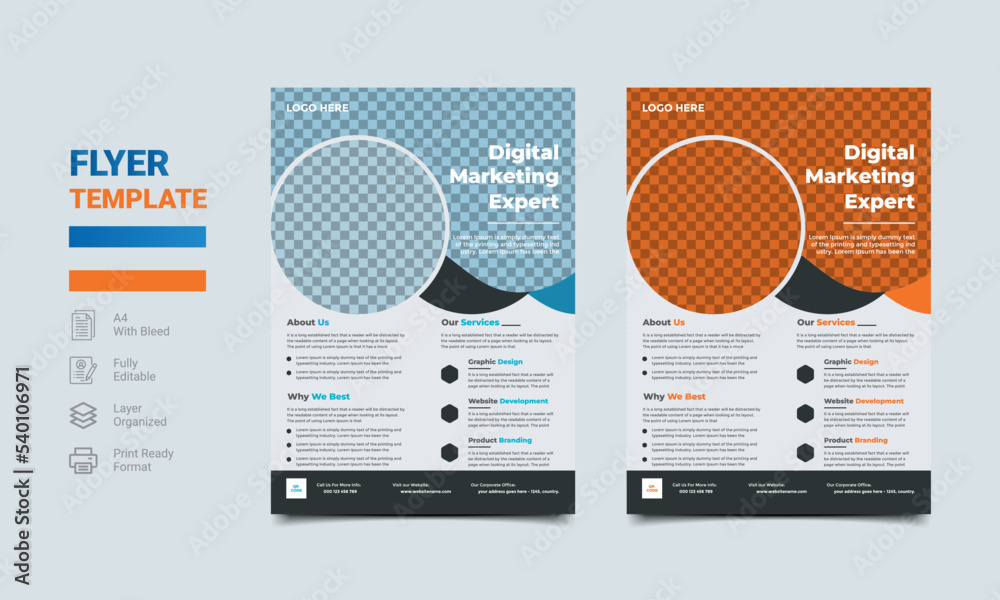 Corporate Business abstract vector Flyer template. Brochure design ...