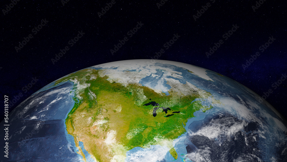 Realistic Earth globe focused on North America Stock Illustration ...