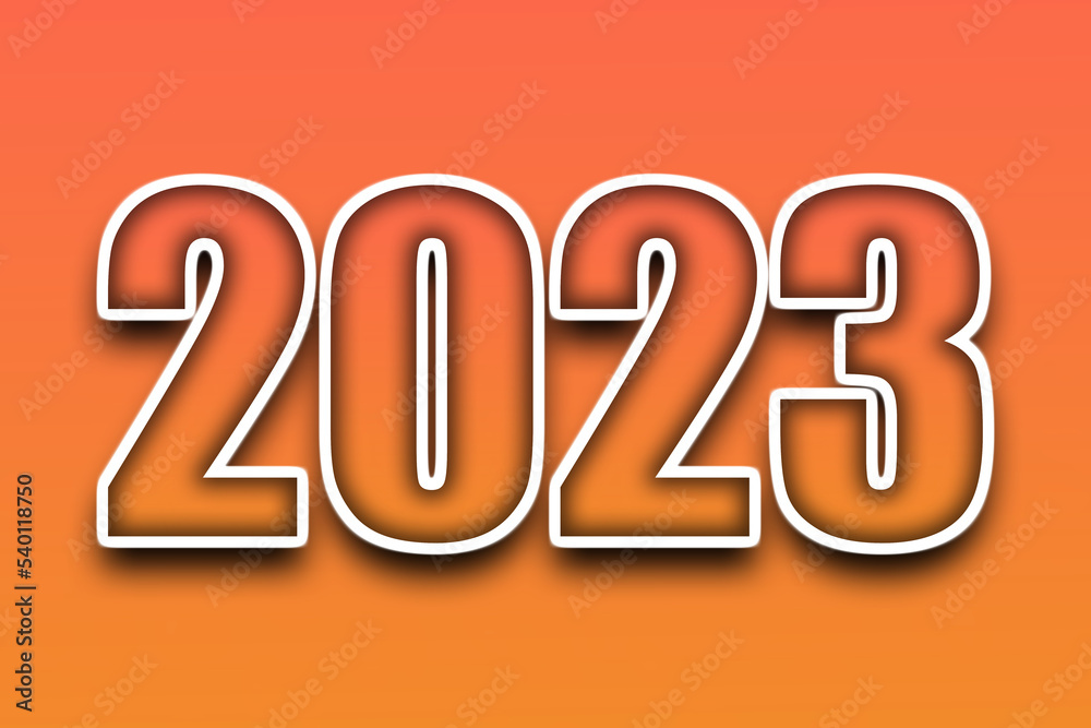 2023 numbers on colored background for design, postcards, banners Stock ...