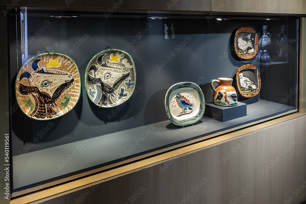 National Picasso Museum in the Chateau de Vallauris: various ceramic ...