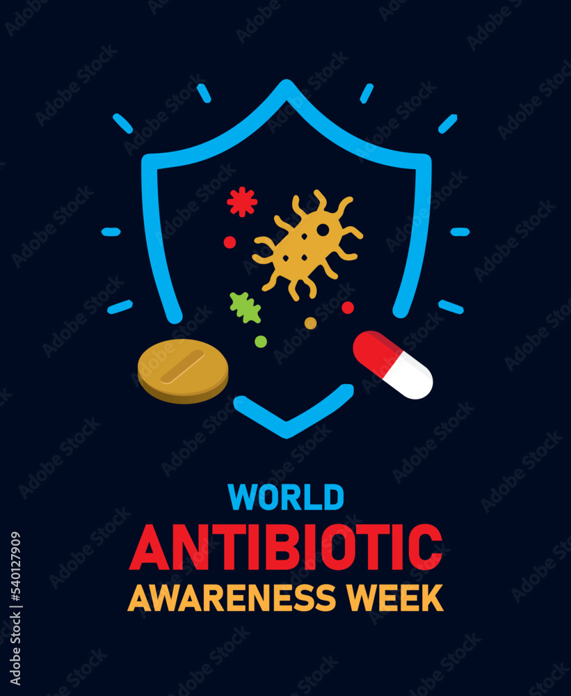 Vector Illustration World Antibiotic Awareness Week Is Observed Each