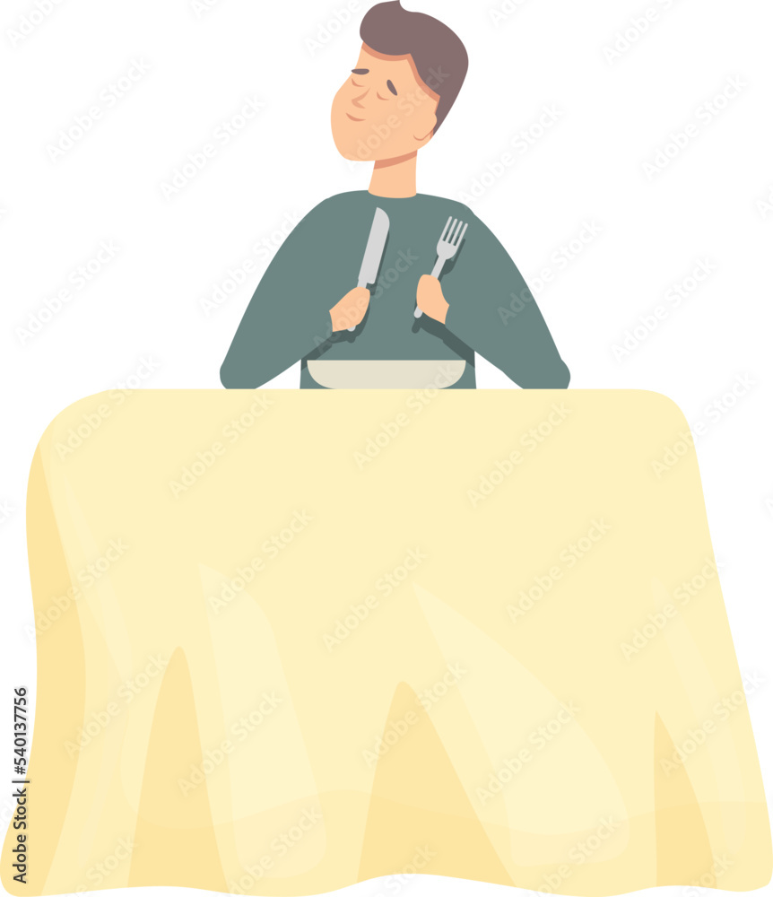 Boy food critic icon cartoon vector. Character review. Certificate ...