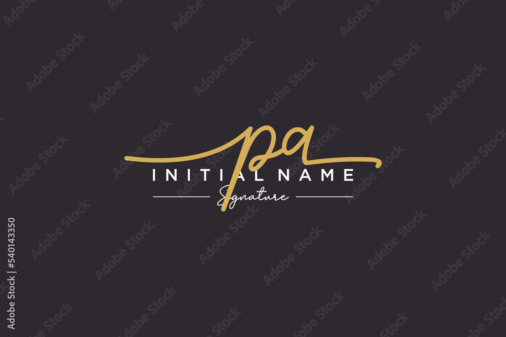 Initial PA signature logo template vector. Hand drawn Calligraphy ...