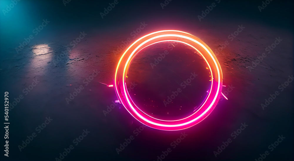 abstract neon circle light background. Beautiful colorful circle light ...