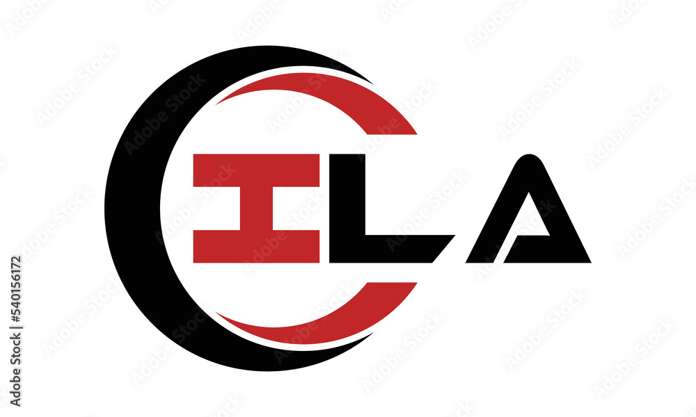 Vecteur Stock ILA three letter swoosh logo design vector template ...