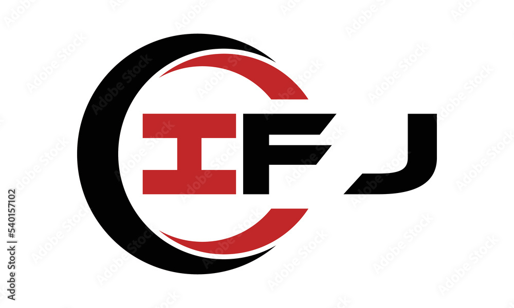 IFJ three letter swoosh logo design vector template | monogram logo ...