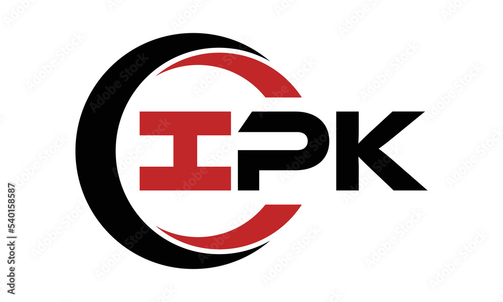 IPK three letter swoosh logo design vector template | monogram logo ...