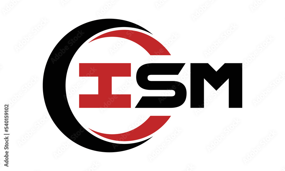 ISM three letter swoosh logo design vector template | monogram logo ...