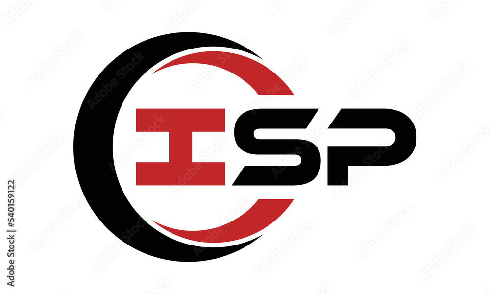 ISP three letter swoosh logo design vector template | monogram logo ...