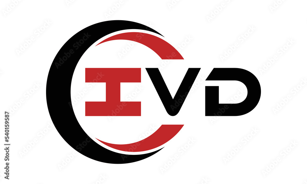 IVD three letter swoosh logo design vector template | monogram logo ...