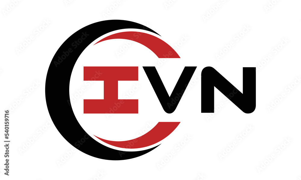 IVN three letter swoosh logo design vector template | monogram logo ...