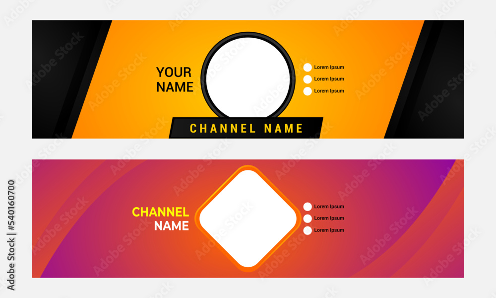 Youtube banner template Vectors & Illustrations for channels youtube ...