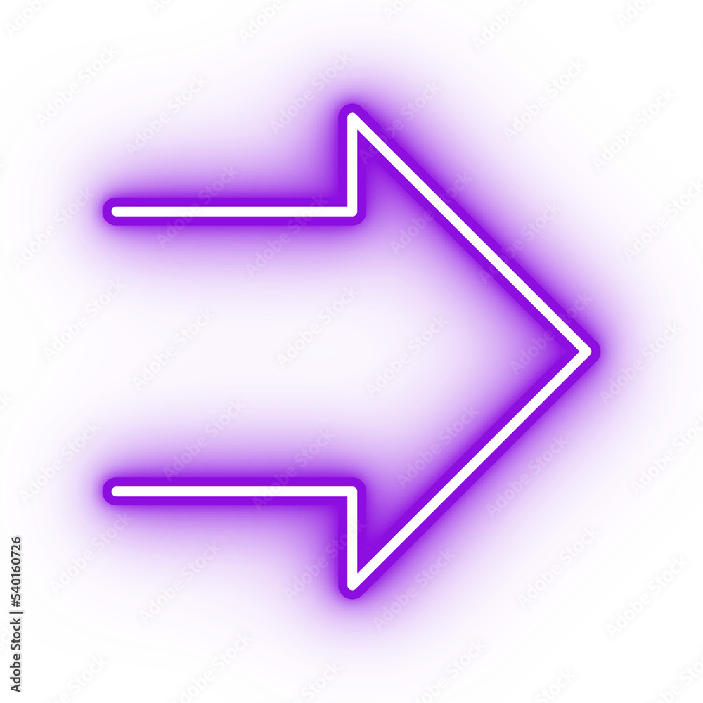 Neon purple arrow icon, arrow icon on transparent background Stock ...