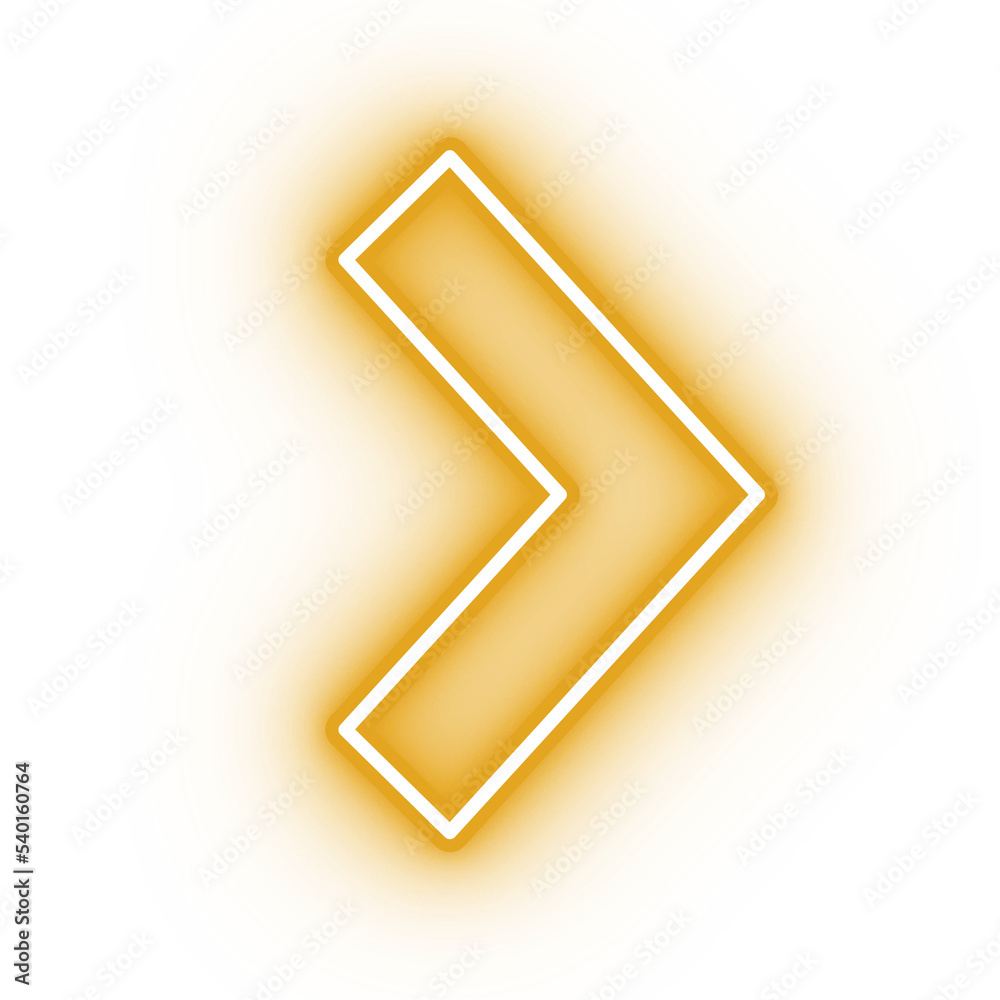 Neon yellow arrow icon, arrow icon on transparent background Stock ...