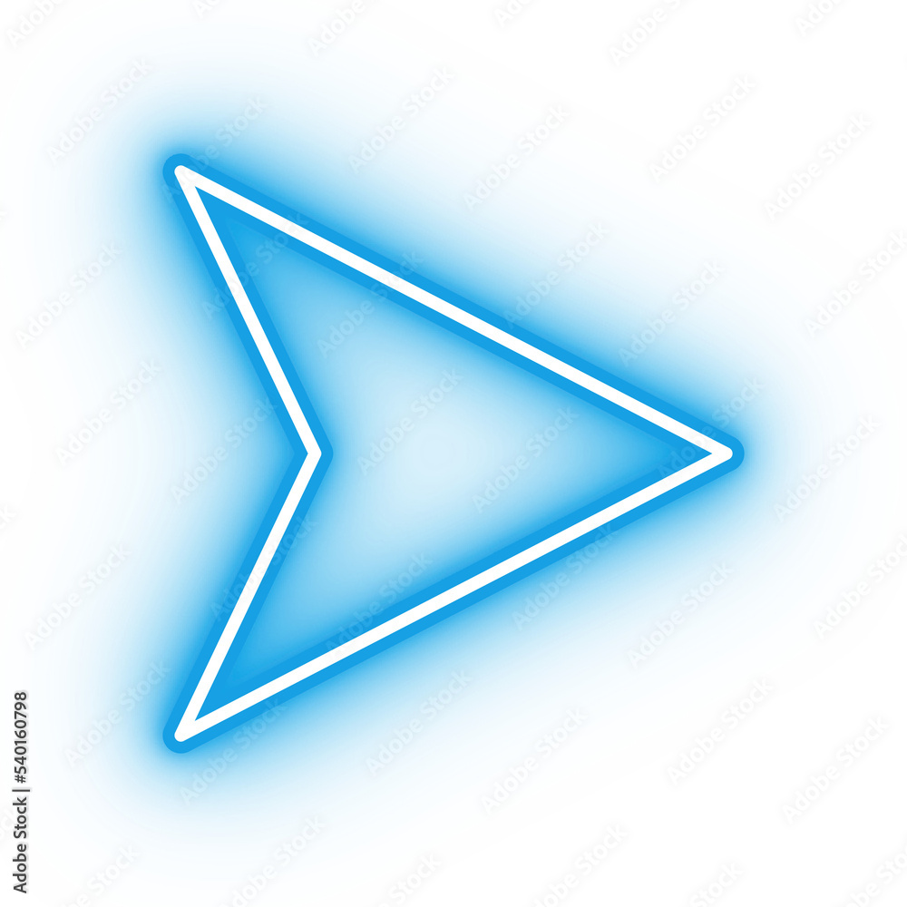 Neon blue arrow icon, arrow icon on transparent background Stock ...
