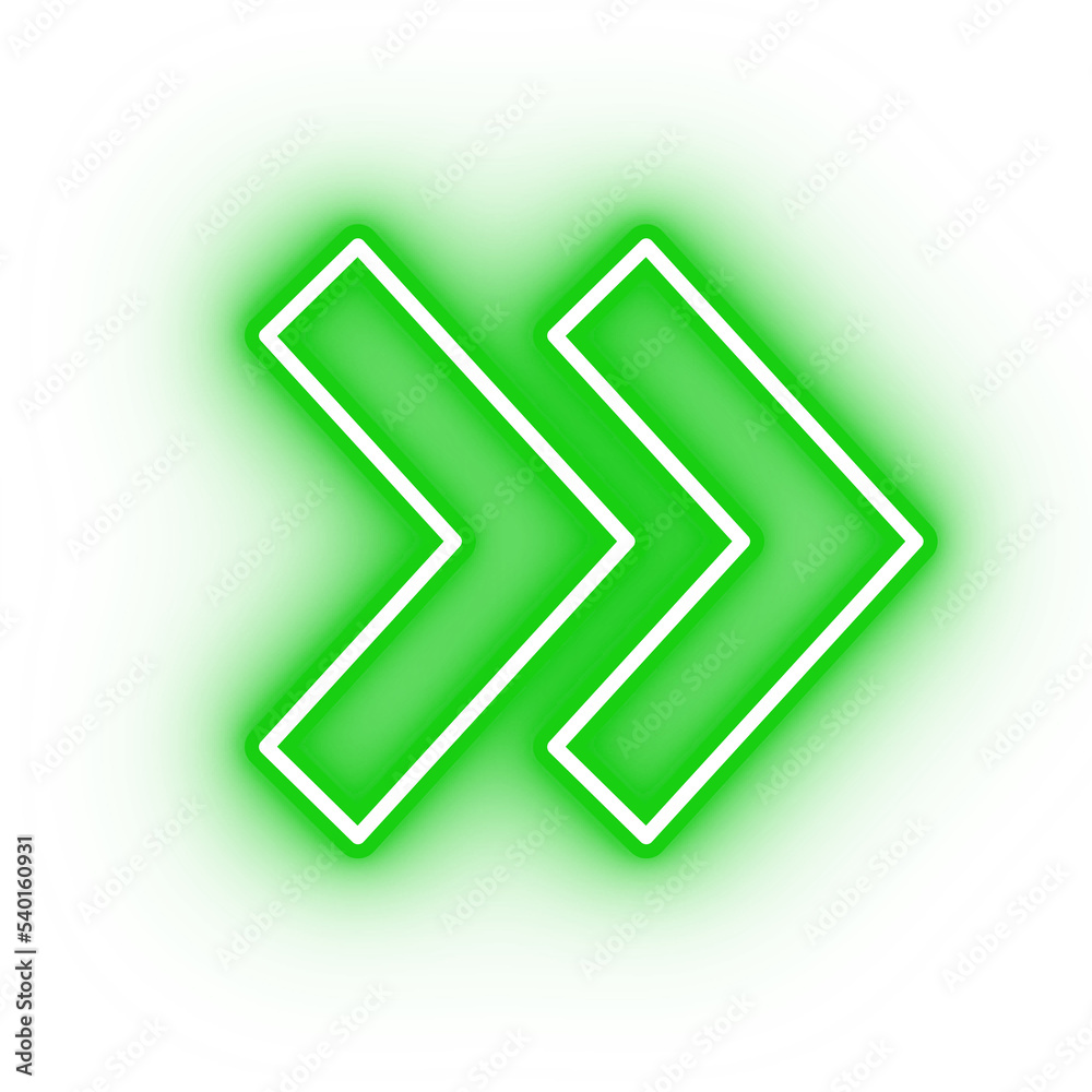 Neon green arrow icon, arrow icon on transparent background Stock ...